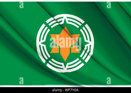 Teshio waving flag illustration. Regions of Japan. Perfect for ...