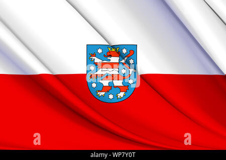 Thuringia waving flag illustration. Federal state of Germany. Perfect ...