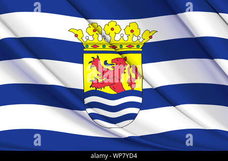 Zeeland waving flag illustration. Regions of the Netherlands. Perfect ...