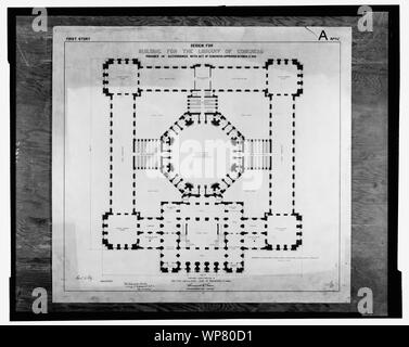 The first story plan of the Library of Congress in Washington, D.C ...