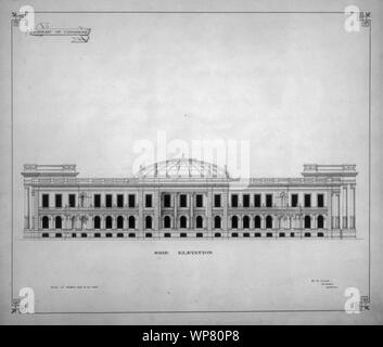 A side elevation view of the Library of Congress in Washington, D.C ...