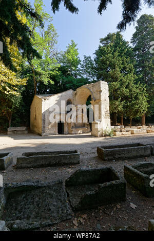 The Alyscamps, a large Roman necropolis in Arles, France Stock Photo ...