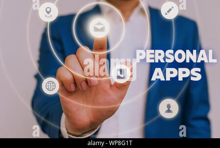 Handwriting text Personal Apps. Conceptual photo Organizer Online ...