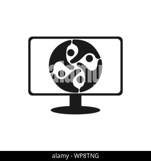 computer monitor Commitment Teamwork Together Outline Logo Stock Vector Image & Art - Alamy