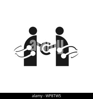 Technology Handshake Commitment Teamwork Together Outline Logo Stock Vector Image & Art - Alamy