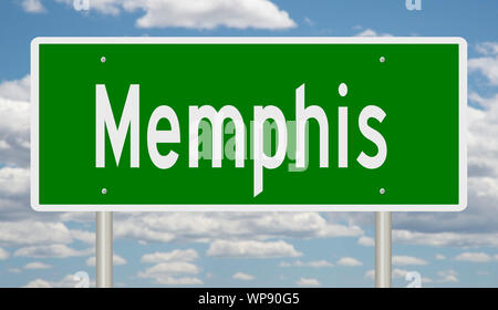 Rendering of a green highway sign for Memphis Tennessee Stock Photo - Alamy