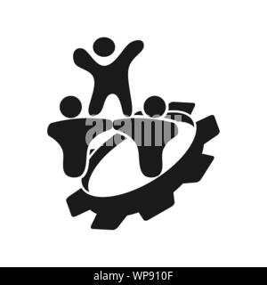 gear people Commitment Teamwork Together Outline Logo Stock Vector Image & Art - Alamy