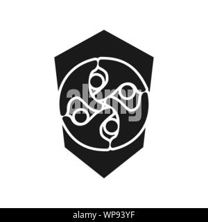 Shield secure Commitment Teamwork Together Outline Logo Stock Vector Image & Art - Alamy