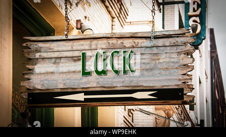 Street Sign the Direction Way to Luck versus Misfortune Stock Photo - Alamy