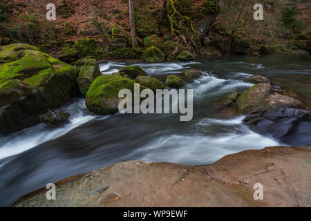 Long exposure a rapids of Prüm, Irrel waterfalls Stock Photo - Alamy