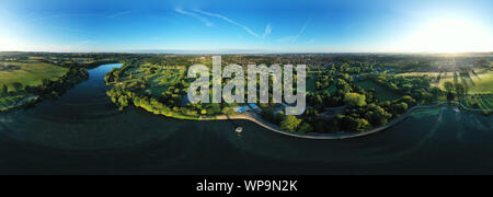 Aerial view of Coate Water Country Park looking towards Swindon ...