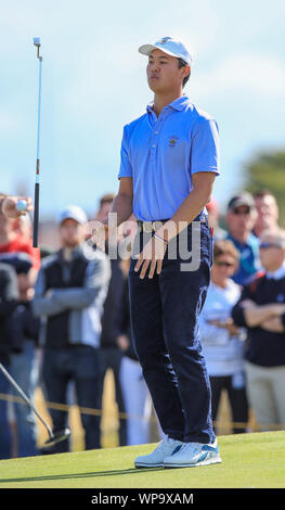 USA's Brandon Wu during day one of The Open Championship 2019 at Royal ...