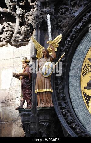 Tschechische Republik, Prag, Astronomische Uhr am alten Rathaus,Czech ...