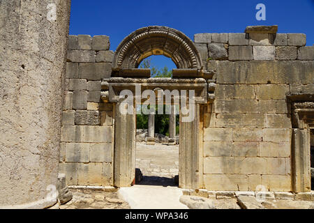 Israel, Upper Galilee, Kfar Baram (Bar'am), is the site of an ancient ...