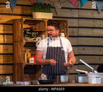 Chef doing a demonstration at the Food and Wine Expo Stock Photo - Alamy