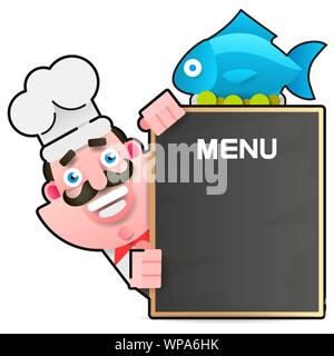 Cartoon Menu Vector Character Templates For Cover Design. Set Of Vector ...