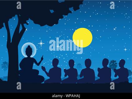 Lord of Buddha sermon to five ascetics and was enlighten become first ...