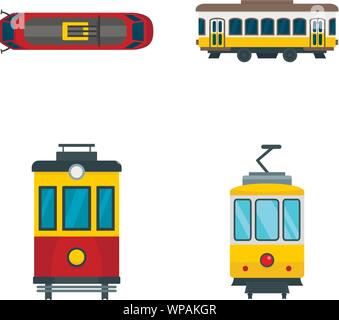 Tram front view icons set vector color Stock Vector Image & Art - Alamy