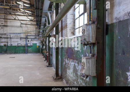 steel factory hall with wires Stock Photo - Alamy