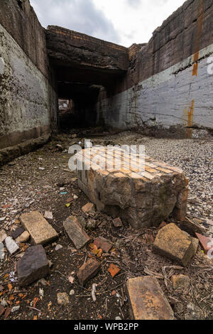 Ruins of old factory. Joliet Iron Works Park, Illinois, USA Stock Photo ...
