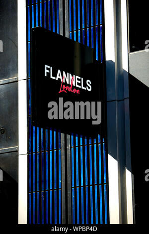 New Flannels store on Oxford Street in London. The upmarket fashion ...