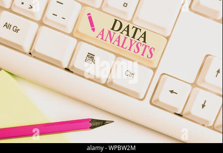 Handwriting text writing Data Analysts. Conceptual photo Programmer Design and Create Report ...