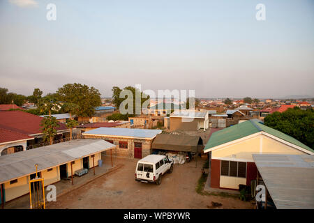 SOUTH SUDAN, aerial view of capital Juba at river white Nile and Nile ...