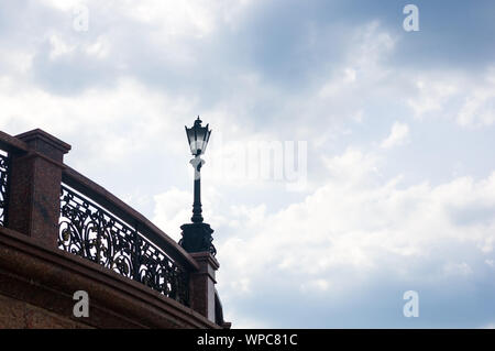 Classic style city lamppost at sunset, close-up Stock Photo - Alamy