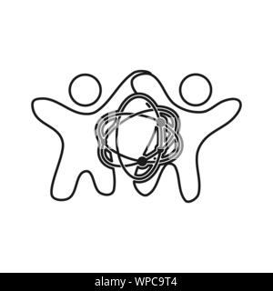 Technology atom Commitment Teamwork Together Outline Logo Stock Vector Image & Art - Alamy