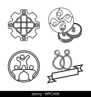 gear money ribbon Commitment Teamwork Together Outline Logo Stock Vector Image & Art - Alamy