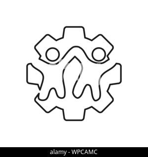 Machine gear Commitment Teamwork Together Outline Logo Stock Vector Image & Art - Alamy