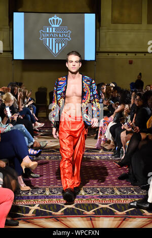 A Male Model walks for Designer Adonis King at New York Fashion ...