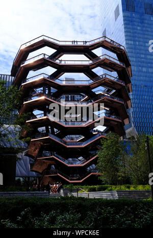 Vessel building in Hudson Yards in New York City. Modern architecture ...