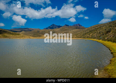 Shore of the lake Limpiopungo located in Cotopaxi national park ...