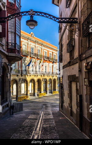 Plaza Ayuntamiento in small town Oña, Castile and Leon, Spain Stock ...