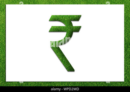Indian rupee symbol on green grass Stock Photo - Alamy