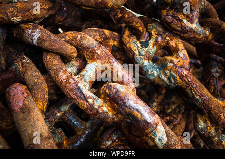 Detail of an iron object corroded by rust and oxidation: corrosion in ...