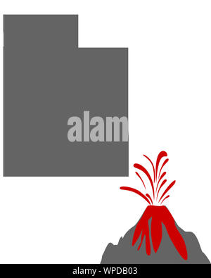 Map of Utah with volcano Stock Photo - Alamy