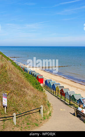 A view of the beach and promenade at Mundesley-on-Sea, Norfolk, England ...