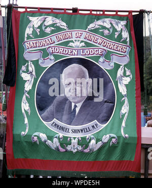 Durham Miners Gala Horden Colliery band and banner in the Gala parade ...
