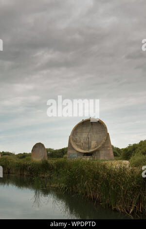 Experimental acoustic sound mirrors 20' 30' 200' forerunner of radar ...