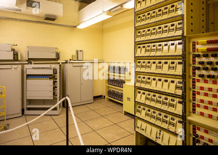 BT Frame room telephone exchange inside Bentwaters Cold War museum ...