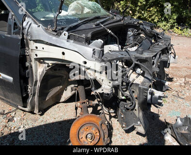 Crashed Car Front End Damage Stock Photo - Alamy