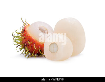 fresh rambutan isolate on white background Stock Photo - Alamy