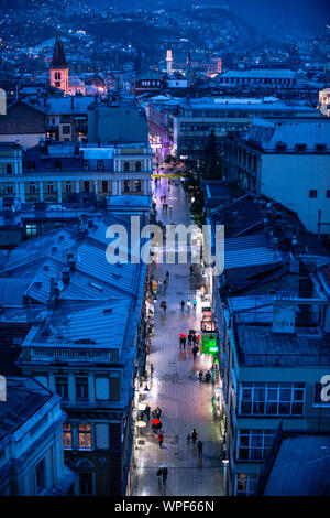 Sarajevo at night from above Stock Photo - Alamy