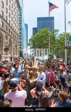 The Bull sculpture on Lower Broadway Stock Photo - Alamy