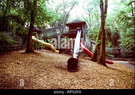 Adventure playground at the Woodlands Family Theme Park, Totnes, Devon ...