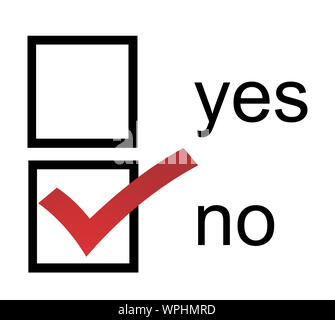 A No Yes checkbox with red No box checked Stock Photo - Alamy