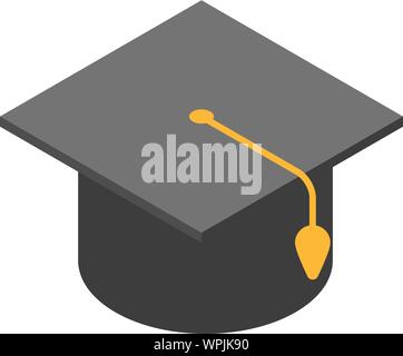 Graduated hat icon. Isometric of graduated hat vector icon for web ...