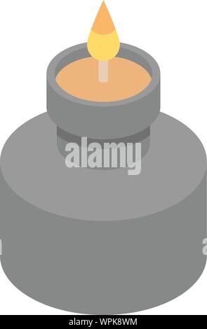 Science school alcohol or spirit burner icon. Chemistry and biology ...